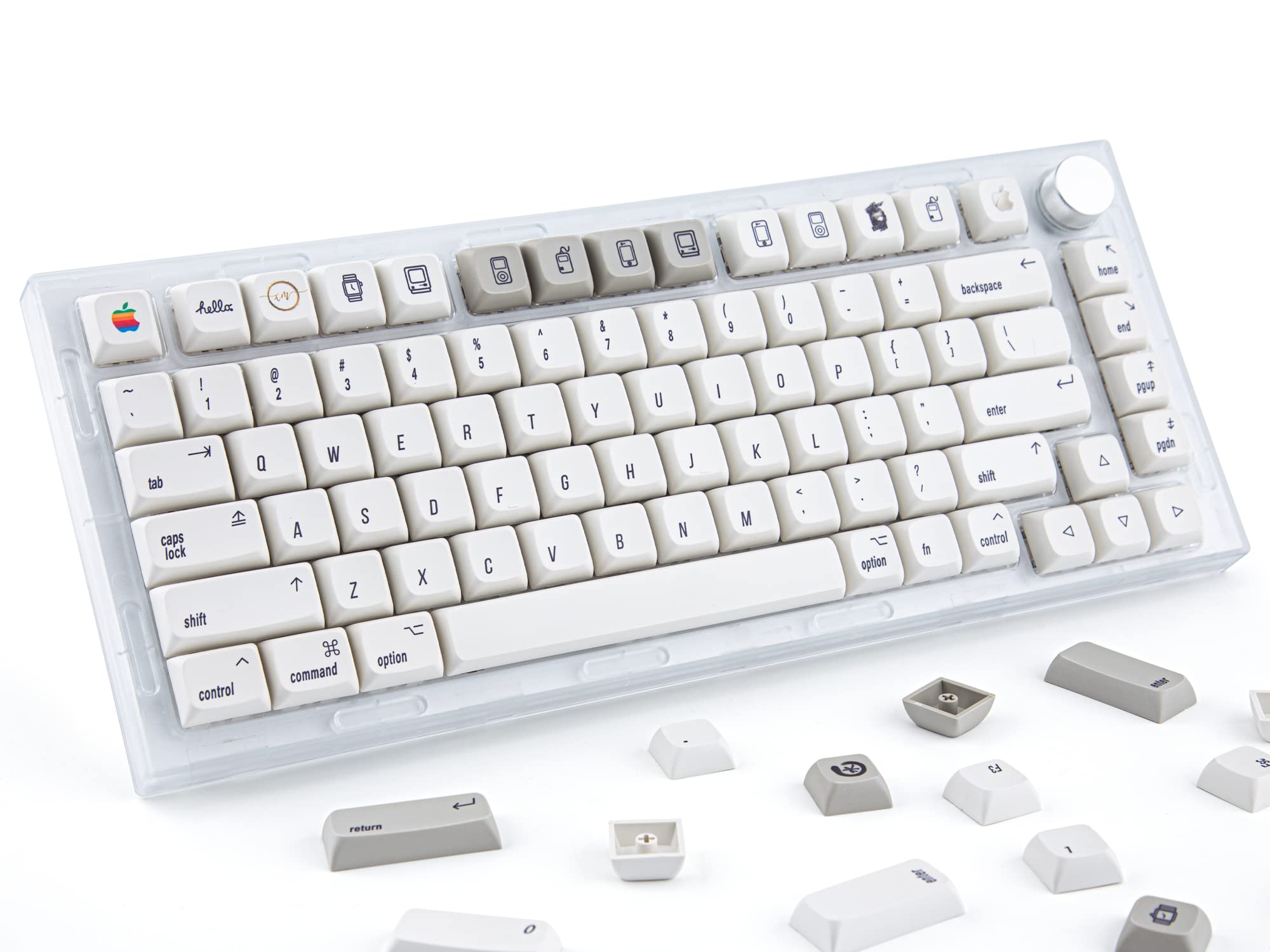 BowJian Custom Keycaps 165 Keys XDA Profile Multiple Combination Keycaps, PBT Dye Sublimation Keycaps Kit, ANSI Layout, Compatible with 60%, 75%, 80%, 100% Gaming Keyboard (iOS Style)