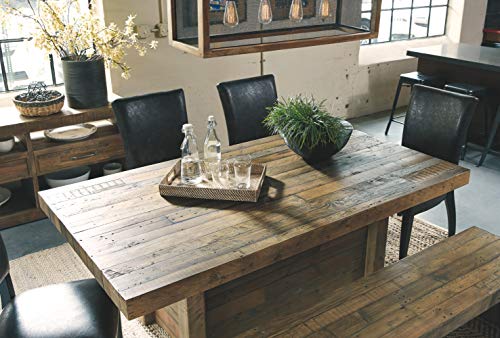 Signature Design by Ashley Sommerford Rustic Wood Dining Room Long Bench, Brown