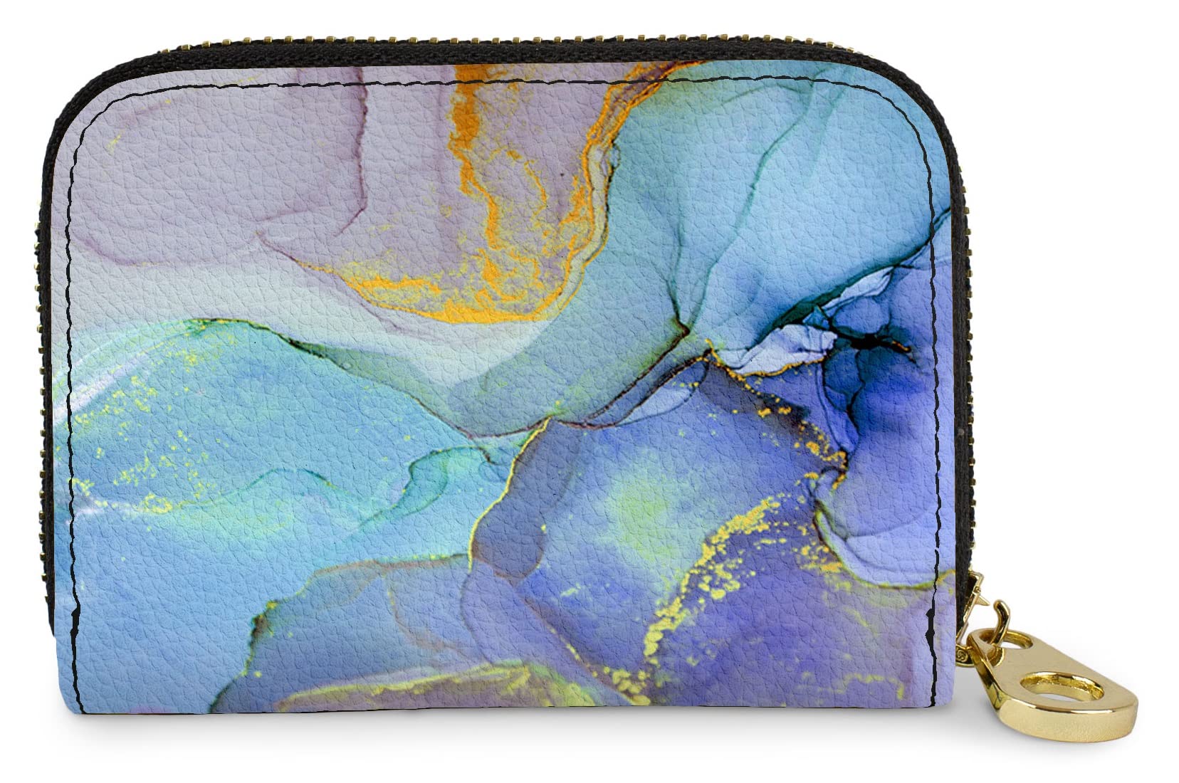Monarque RFID Secure Armored Zipper Wallet (Blue Marble)