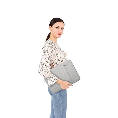 MOSISO Laptop Sleeve Bag Compatible with MacBook Air 15 inch M2 A2941 2023/Pro 15 A1990 A1707, 15 Surface Laptop 5/4/3,Dell XPS 15,HP Stream 14 inch, Polyester Vertical Case with Pocket, Gray