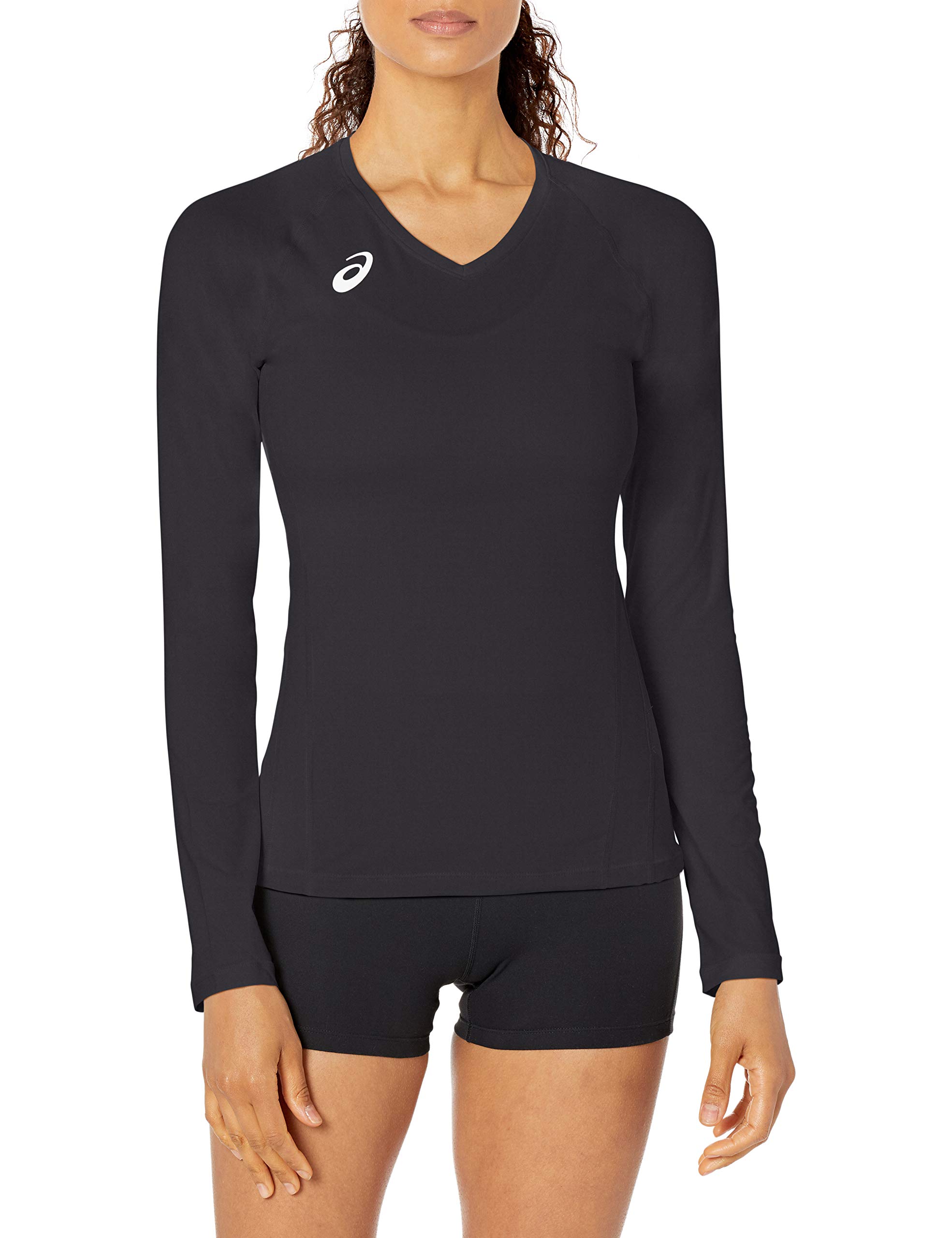 ASICS Spin Serve Volleyball Jersey Long Sleeve, Team Black, Medium