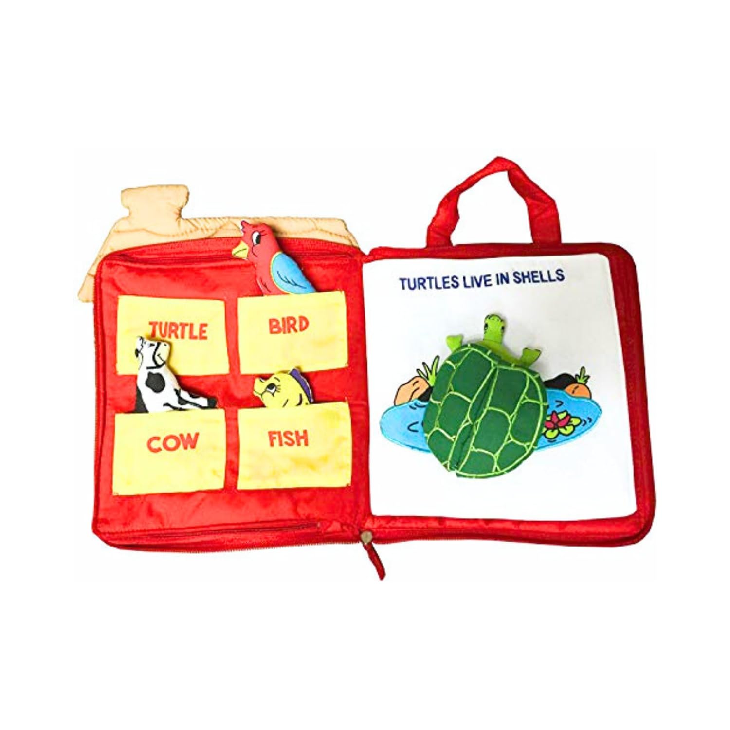 Pockets of Learning Personalized Right at Home Quiet Book Animal Learning Activity Busy Book for Toddlers and Children | Educational and Engaging Soft Fabric Travel Toy Companion