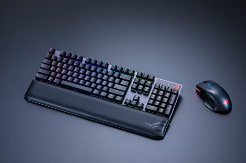 ASUS ROG Strix Scope NX Wireless Deluxe Gaming Keyboard - Tri-Mode Connectivity (2.4GHz RF, Bluetooth, Wired), ROG NX Red Mechanical Switches, PBT Keycaps, Aura Sync RGB, Magnetic Wrist Rest, Black