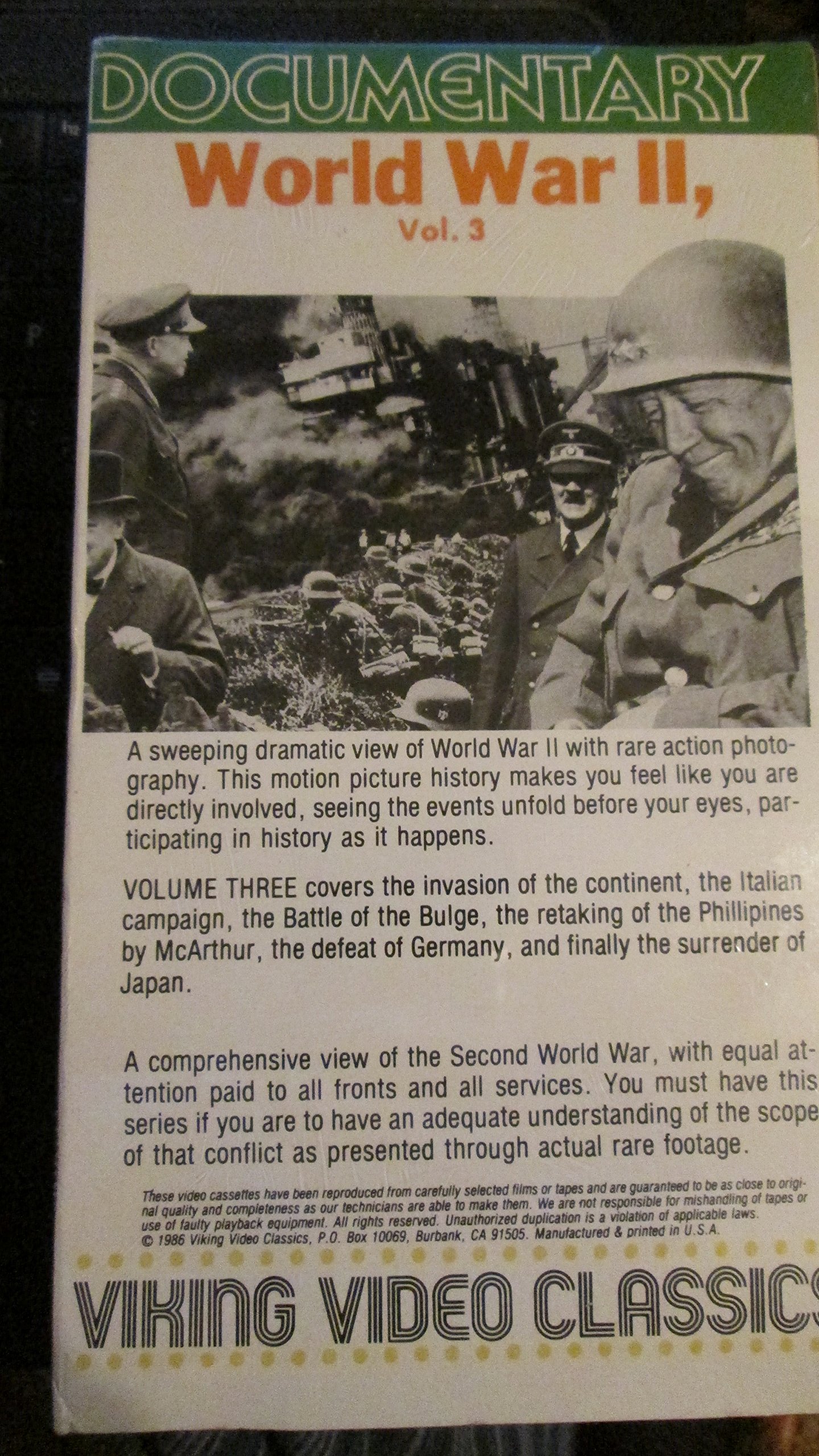 World War II Volume 3 {VHS Video} Viking Video Classics (1986)