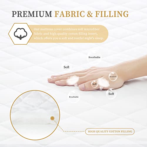 Bundle Safe and Sound Waterproof Quilted Mattress Pad + Waterproof Quilted Mattress Pad (White & Grey)