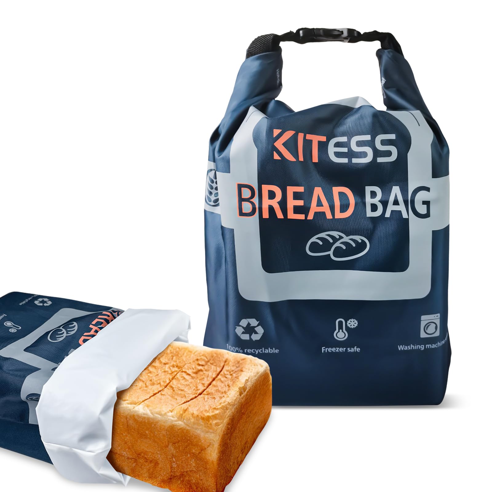 Bread Bags for Homemade Bread - 2 Packs Reusable Bread Bag to Keep Fresh, Sourdough Bread Bags for Bread Storageļ¼Bread Container for Freezer Food Storage