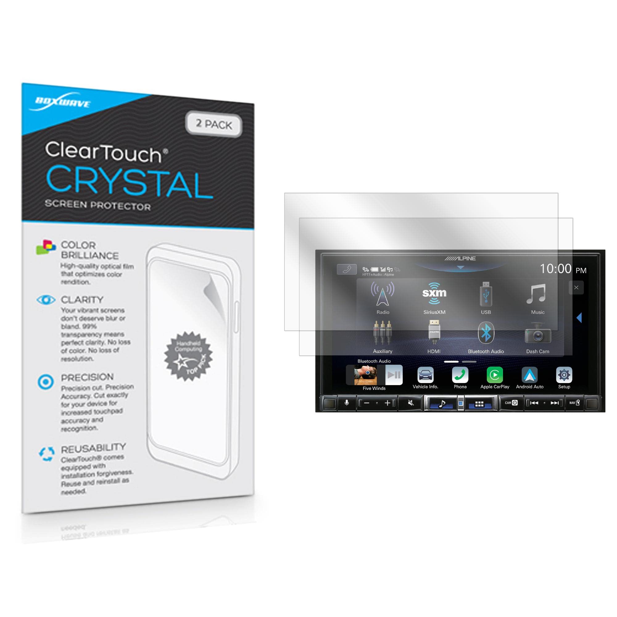 BoxWave Screen Protector Compatible with Alpine ILX-507 - ClearTouch Crystal (2-Pack), HD Film Skin - Shields from Scratches for Alpine ILX-507
