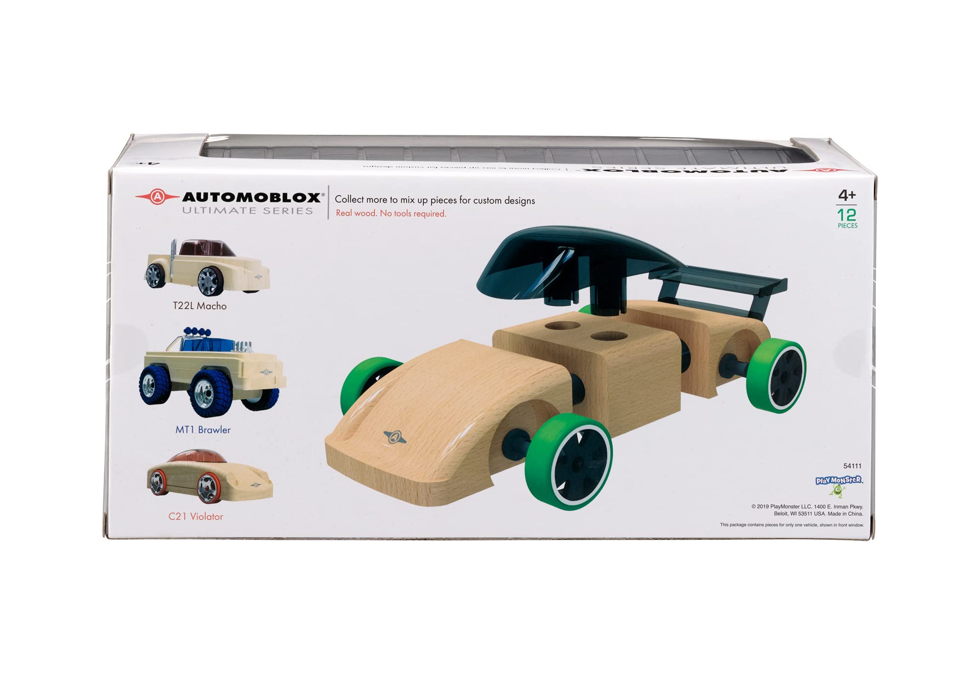Automoblox Ultimate SP-1 Mayhem — Wooden Mix-and-Match Car— Build and Rebuild — Ages 4+
