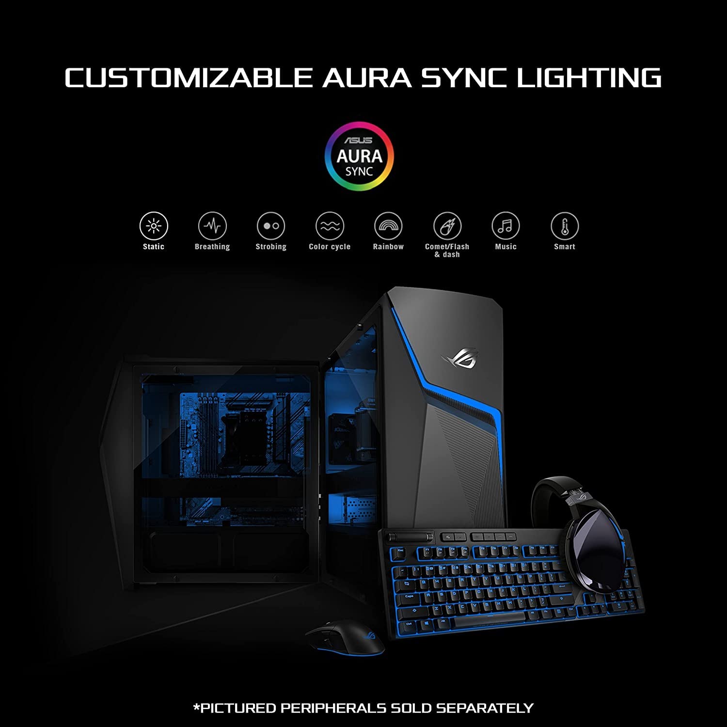 ASUS ROG Strix G10 Gaming Desktop PC, Intel Core i7-11700 Up to 4.9 GHz, NVIDIA GeForce RTX 3060, 32GB RAM, 2TB SSD, HDMI, Windows 11 Home, Bundle with JAWFOAL