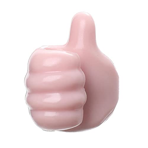Cute Wall Hooks, Hand Shaped Adhesive Hooks Creative Clothes Hooks, Mini Data Wire Holders Versatile Bathroom Hooks(Pink)
