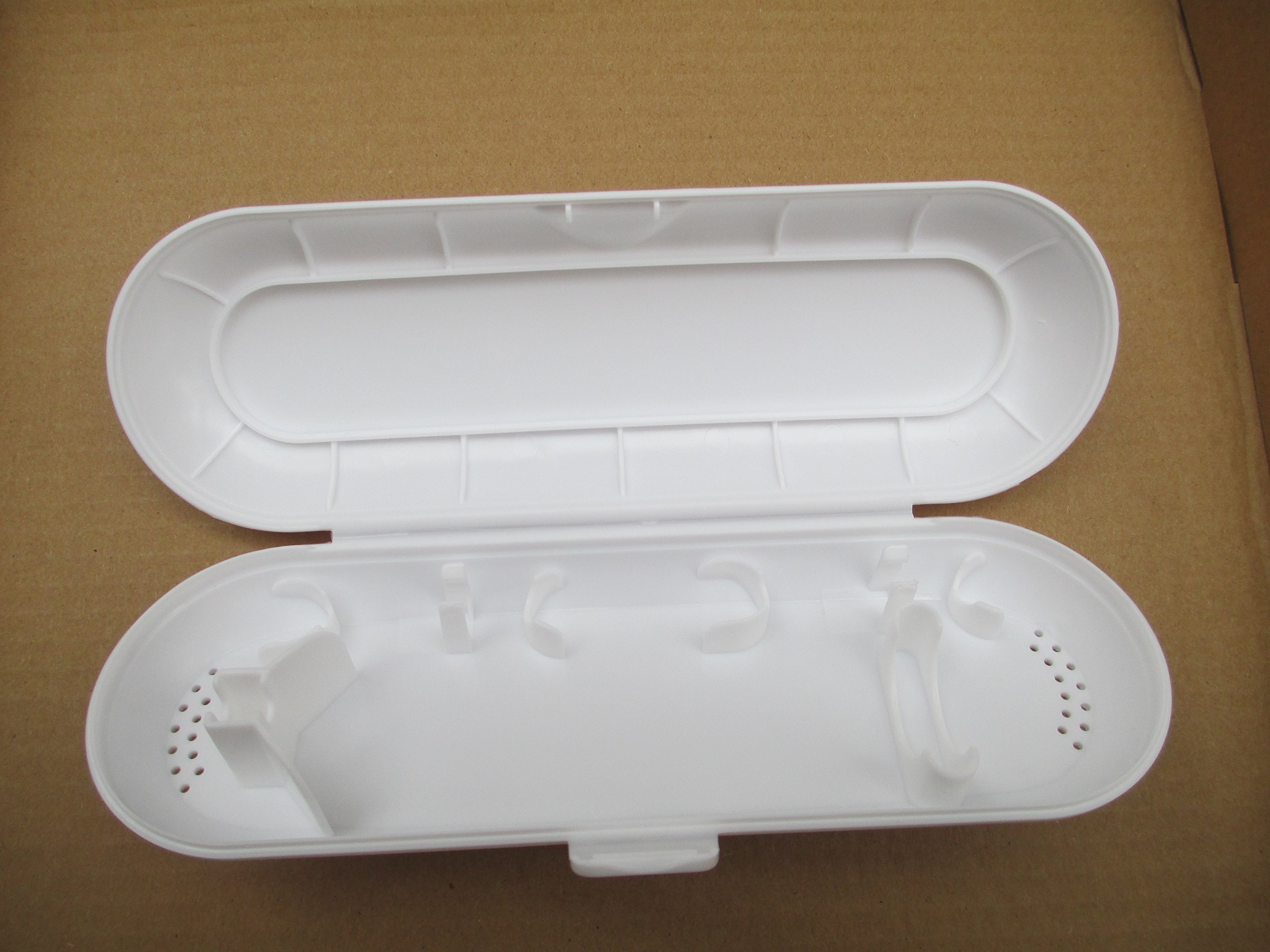 USonline911 Replacement Plastic Travel Case Protector Case for Br aun Oral-B Select Model Toothbrushes (White, Medium)