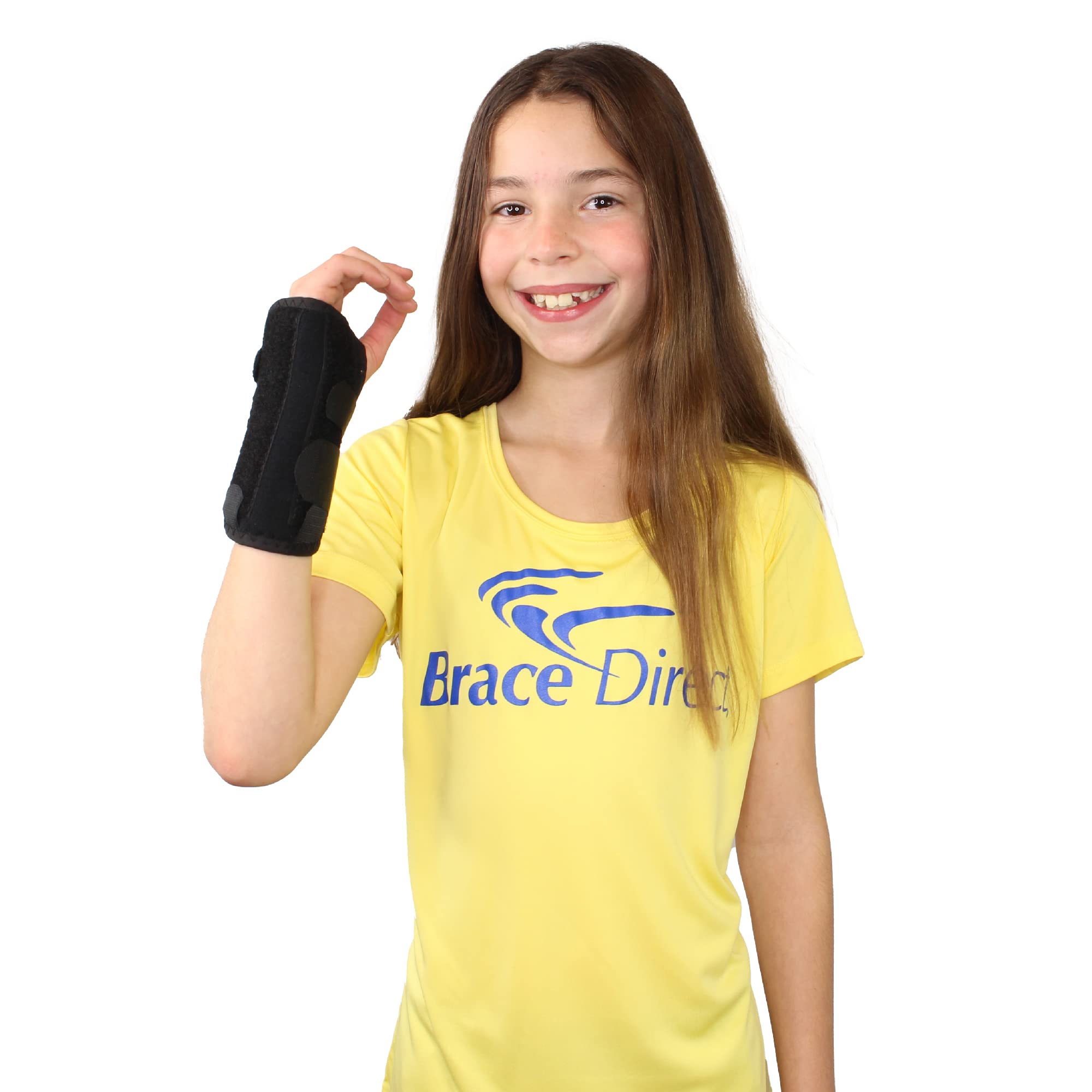Brace Direct Pediatric Kid’s Wrist Brace for Wrist Pain, Carpal Tunnel, Sprains & Strains, Tendonitis, & DeQuervain’s- Left or Right Wrist
