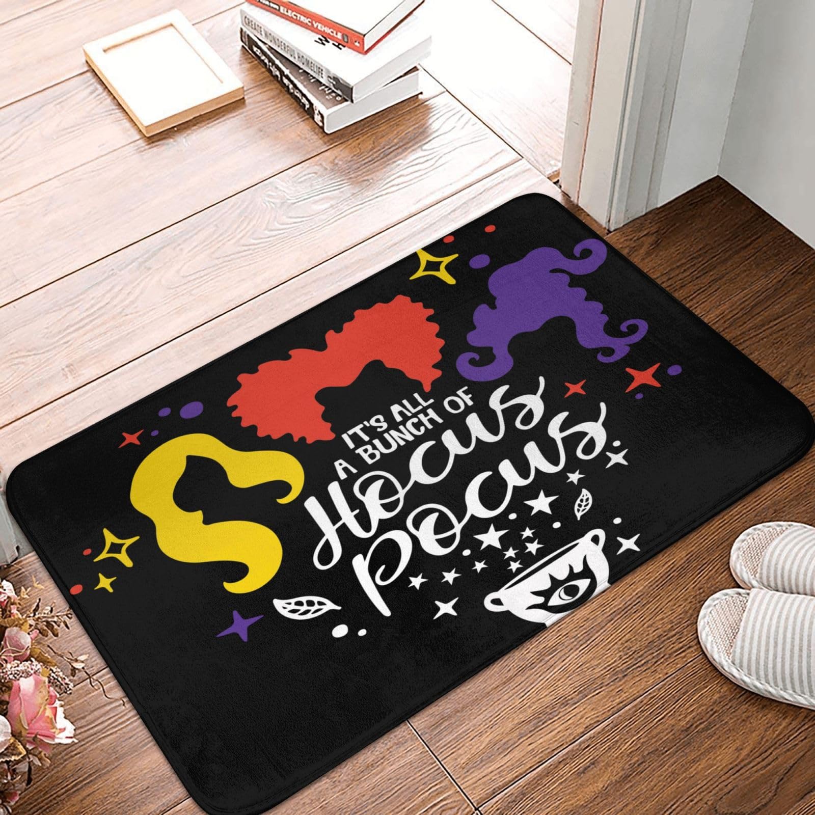 Bath Mat for Bathroom Sanderson Sisters Halloween Hocus Pocus Rugs Shower Mats Memory Foam Rug Non Slip Floor Small Carpet Soft Light Absorbent Washable for Home Hotel Decor 15.7 X 23.6 inch