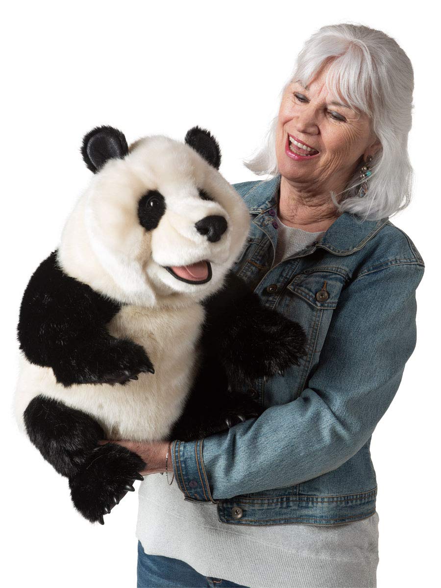 Giant Panda Cub hand puppet, Black, White