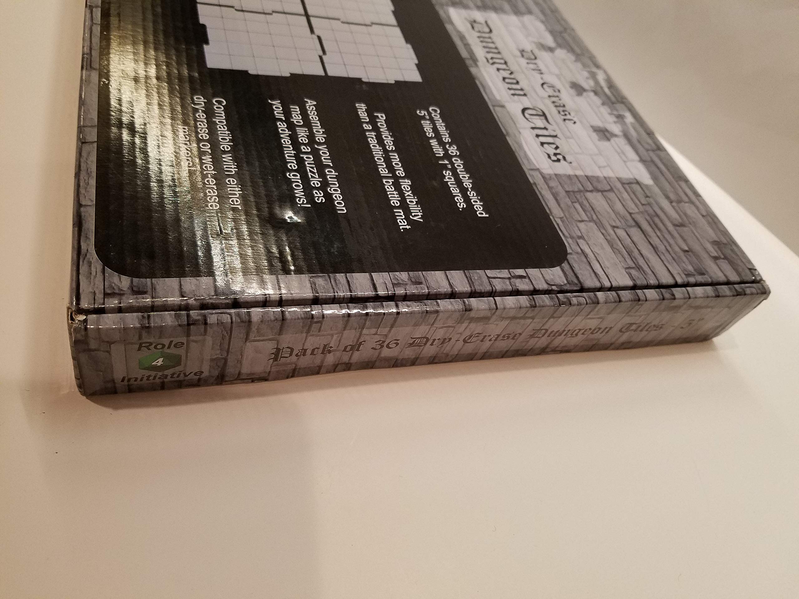Dry Erase Dungeon Tiles, Shapes, and Sizes White Thirty-Six 5" Squares