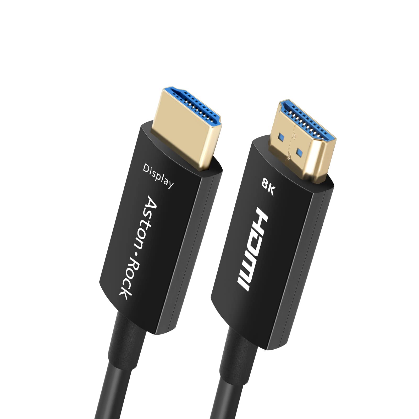 Aston Rock Certified 8K HDMI Cable 50ft,Long Fiber HDMI 2.1 Cable,48Gbps Bandwidth Support HDR HDCP2.3 eARC 8K60Hz,4K 120Hz Compatible with PS5,LG C9,RTX 3090/80,Xbox Series,in Wall CL3 Rated.