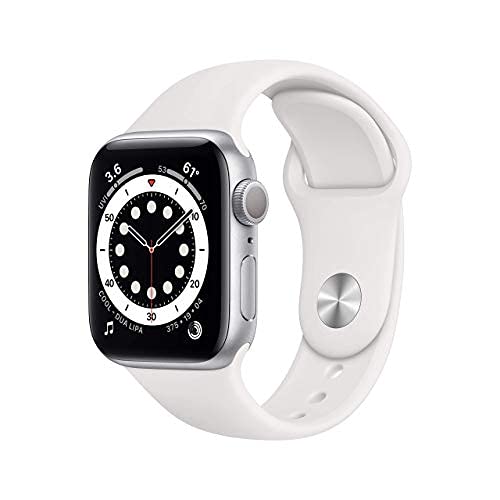 Apple Watch Series 6 (GPS, 44mm) - Silver Aluminum Case with White Sport Band (Renewed Premium)