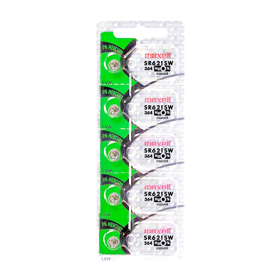 Maxell Genuine/Original Button Cell 364/SR621SW AG1 / Cell Battery (Ideal Use for Your Flashlight, Watches, Calculators, Cameras, Remote Control, Toys, and