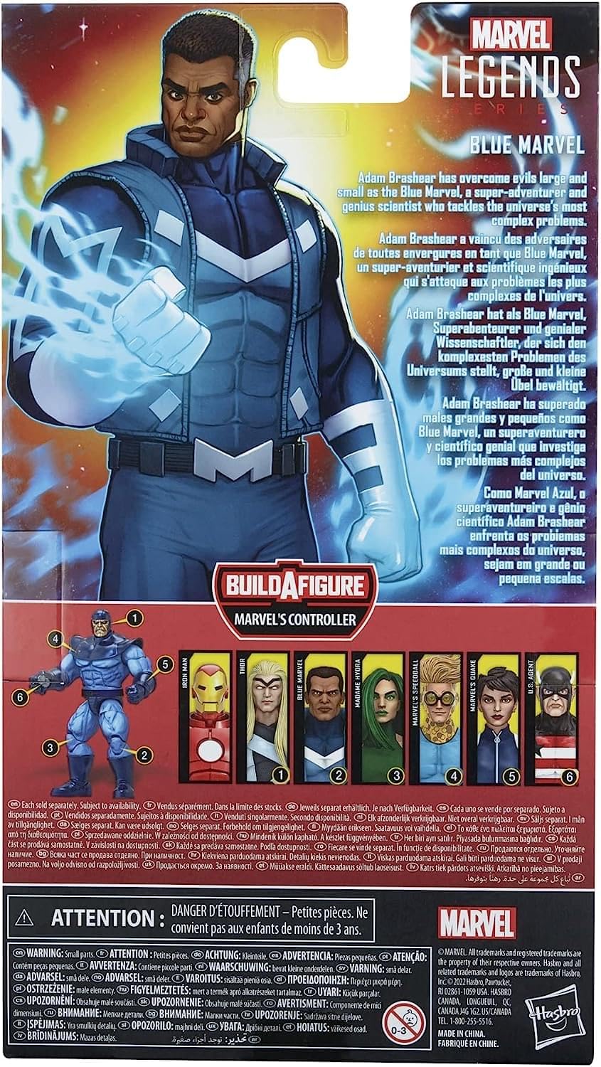 Marvel Legends Series Blue Ultimates Costume Action Figure 6-inch Collectible Toy, 4 Accessories, 1 Build-A-Figure Part