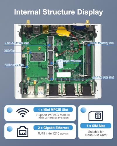 BASOARO Industrial Mini PC Windows 10, Fanless Desktop PC, Core i7 4500U, 8GB RAM 256GB SSD, 2 Gigabit Ethernet, HD, VGA, RS232/RS485 COM Port, 4 USB3.0, 4 USB2.0, WiFi, BT
