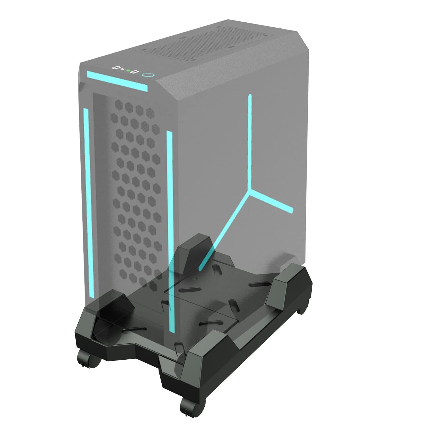 Asltoy Mobile Computer Tower Stand with Wheels, Mobile Desktop Tower Stand,CPU Holder Stand,PC Stand,CPU Holder Under Desk Computer Mainframe Bracket, Adjustable PC Holder Cart (Black)