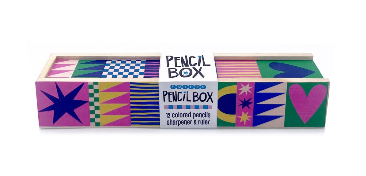 SNIFTY Pencil Box Geo Love, Organizer, Ocean friends pencil box + colored pencils