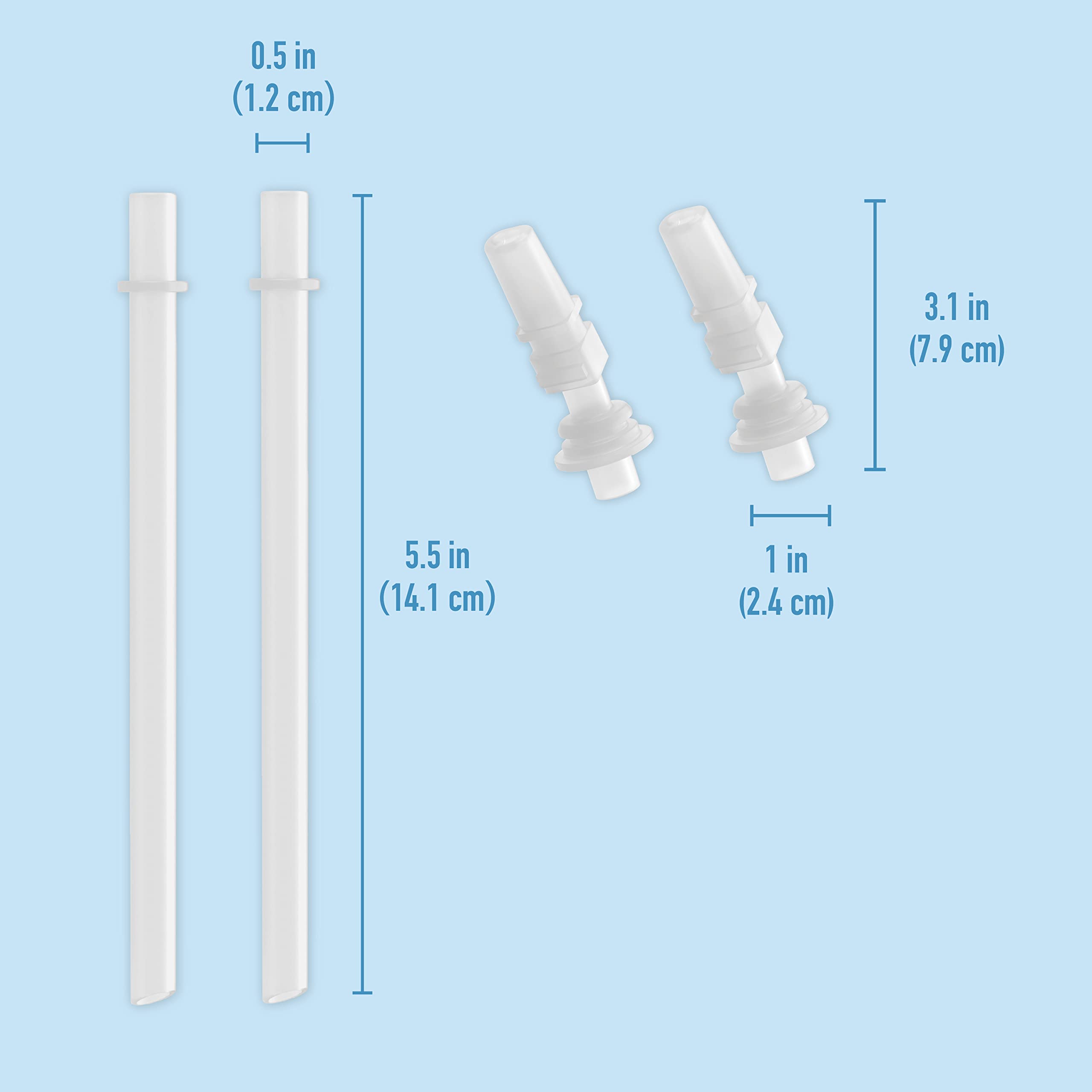 Bentgo® Kids Water Bottle - New & Improved 2023 Set With 2-Pack of Water Bottle Replacement Straws (Dinosaur)