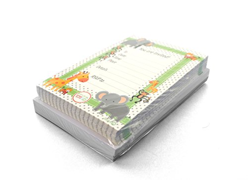 Tytroy Animal Themed Multi Occasion Party Invitation Jungle Zoo Safari Gender Neutral Invite Cards (48 pc)