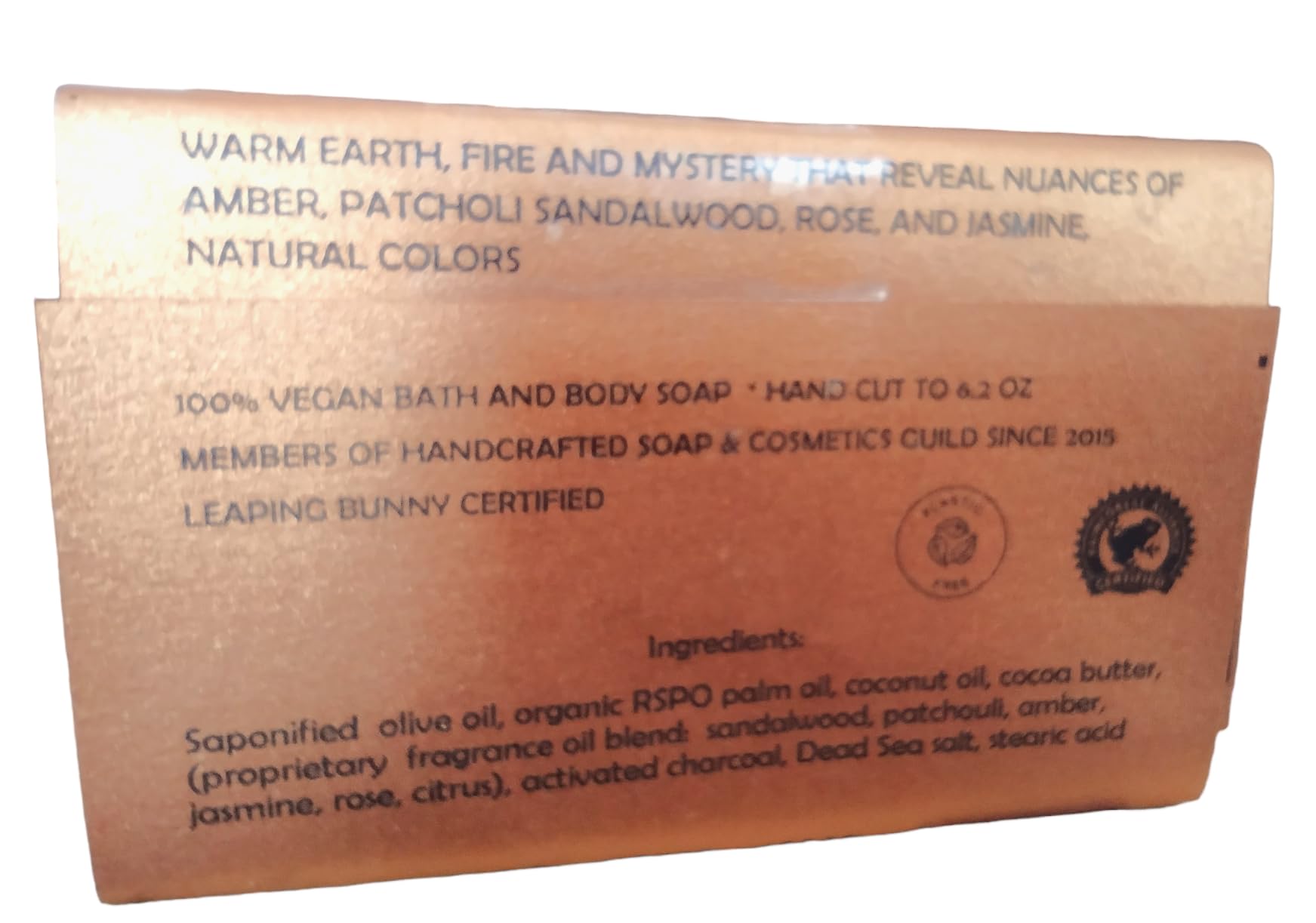 WFG WATERFALL GLEN SOAP COMPANY, LLC, Mistique, sandalwood, patchouli and spices bath soap, body soap, natural vegan soap enriched with cocoa butter