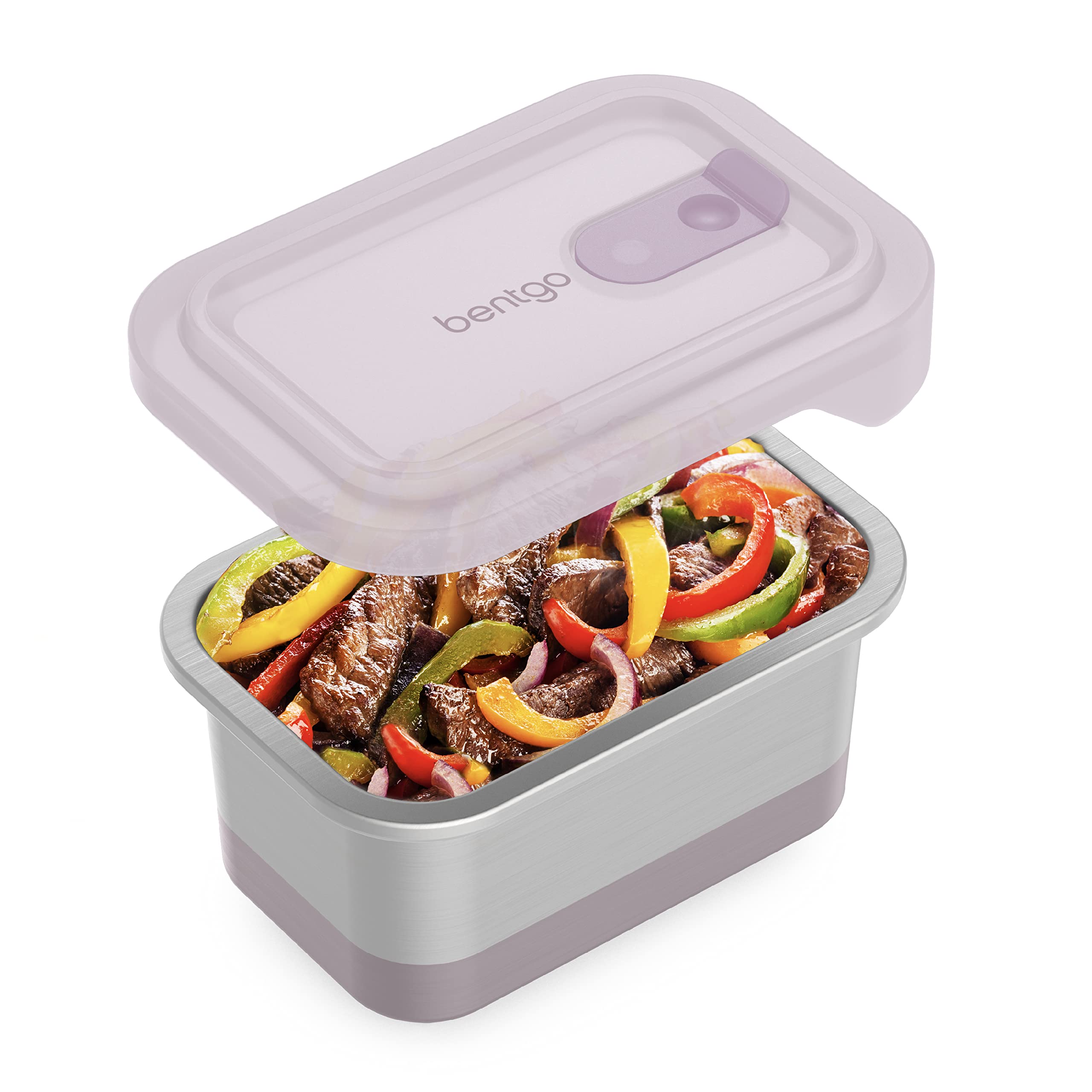 BentgoÂŽ MicroSteelÂŽ Heat & Eat Container - Microwave-Safe, Sustainable & Reusable Stainless Steel Food Storage Container with Airtight Lid for Eco-Friendly Meal Prepping (Lunch Size - 3 Cups)