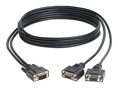 TRIPP LITE P516-006-HR High Resolution VGA Monitor Y Splitter Cable HD15 to 2x HD15 6ft,Black