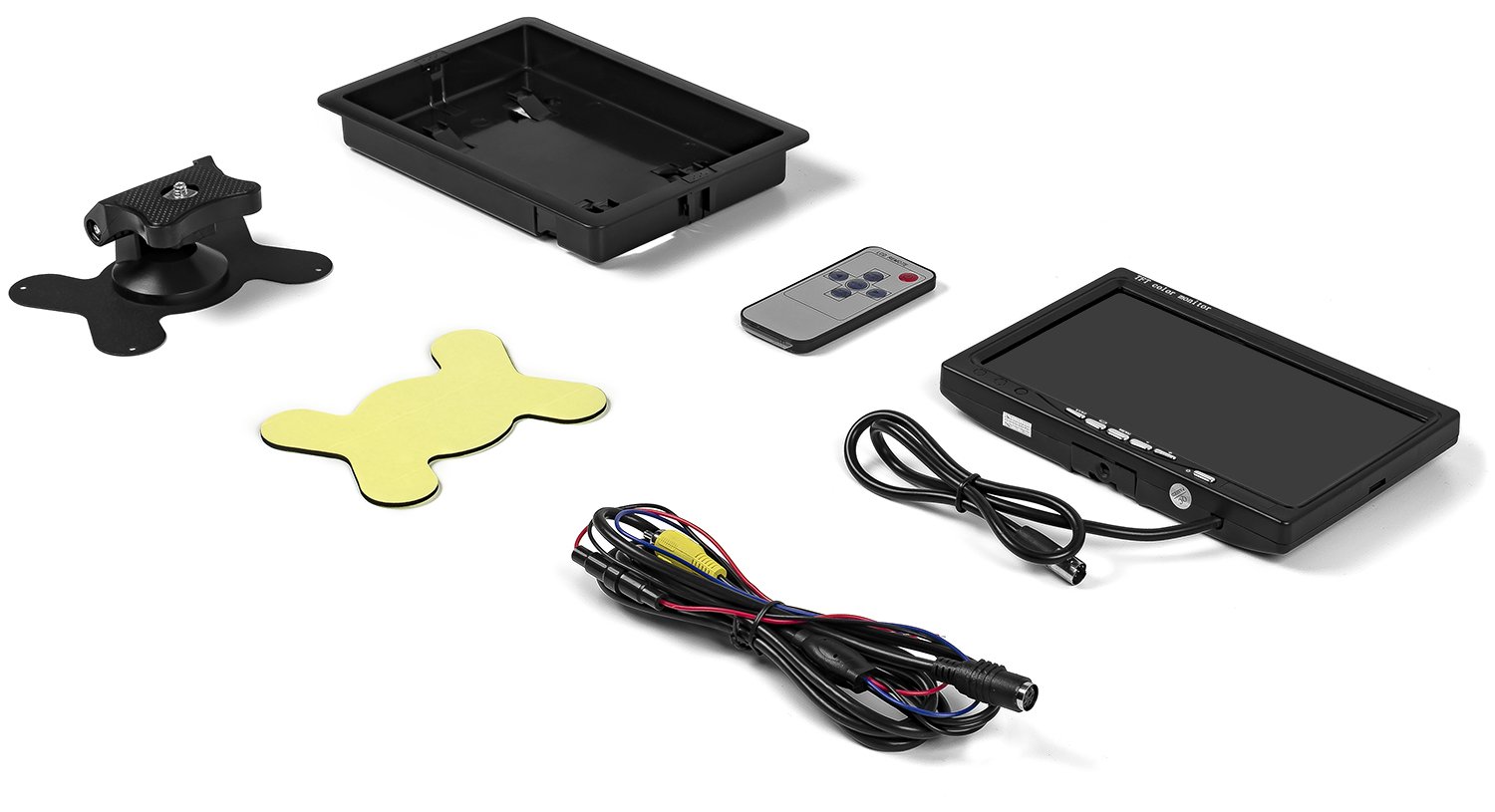 WickedHD WRC-LCD 7 Inch High Resolution Rotating Color TFT LCD Display Monitor with Remote Control and Mounting Bracket