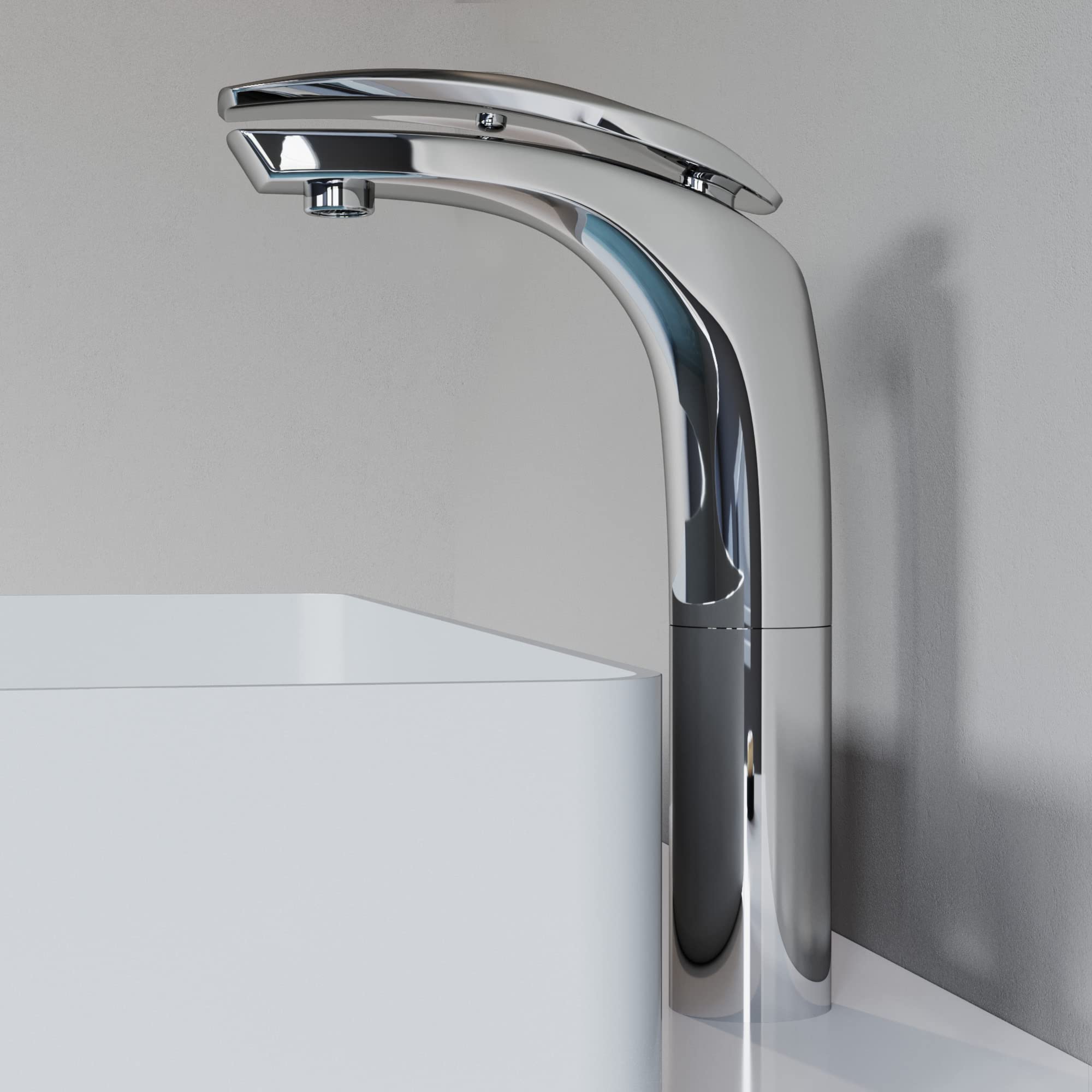 Dowell Modern Tall Vessel Sink Faucet - Single Handle, One Hole Bathroom Vanity Faucet,Chrome 8001 018 01