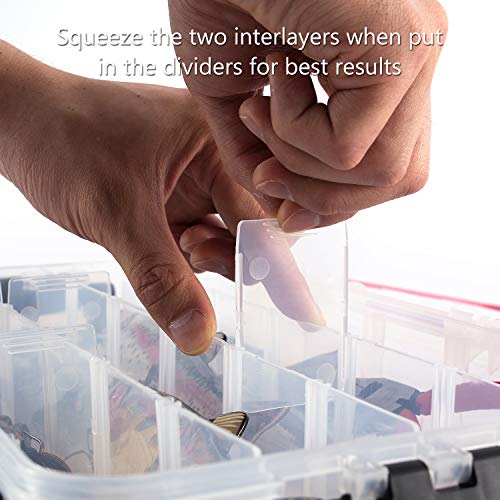 BASSDASH 3600 3670 3700 Tackle Storage Waterproof Utility Tackle Boxes Fishing Lure Tray with Adjustable dividers