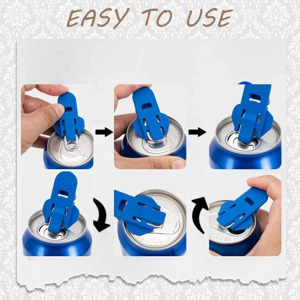 Assorted Soda Can Cover & Tab Opener Set (6 Pack) β Plastic Can Covers to Open & Keep Drinks Carbonated & Bug-Free