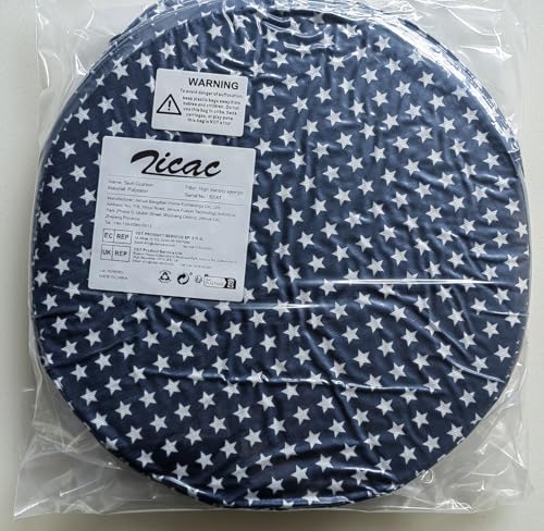 Zicac Kids' Anti-Slip Chair Seat Cushion- Dining Seat Pad Dismountable Round Seat Cushion (Blue Star)