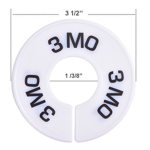 Blulu 10 Pack Clothing Rack Size Dividers Round Hangers Dividers
