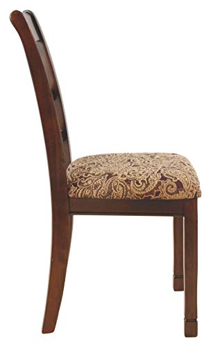 Ashley Furniture Signature Design - Leahlyn Dining Upholstered Side Chair - Pierced Splat Back - Set of 2 - Medium Brown