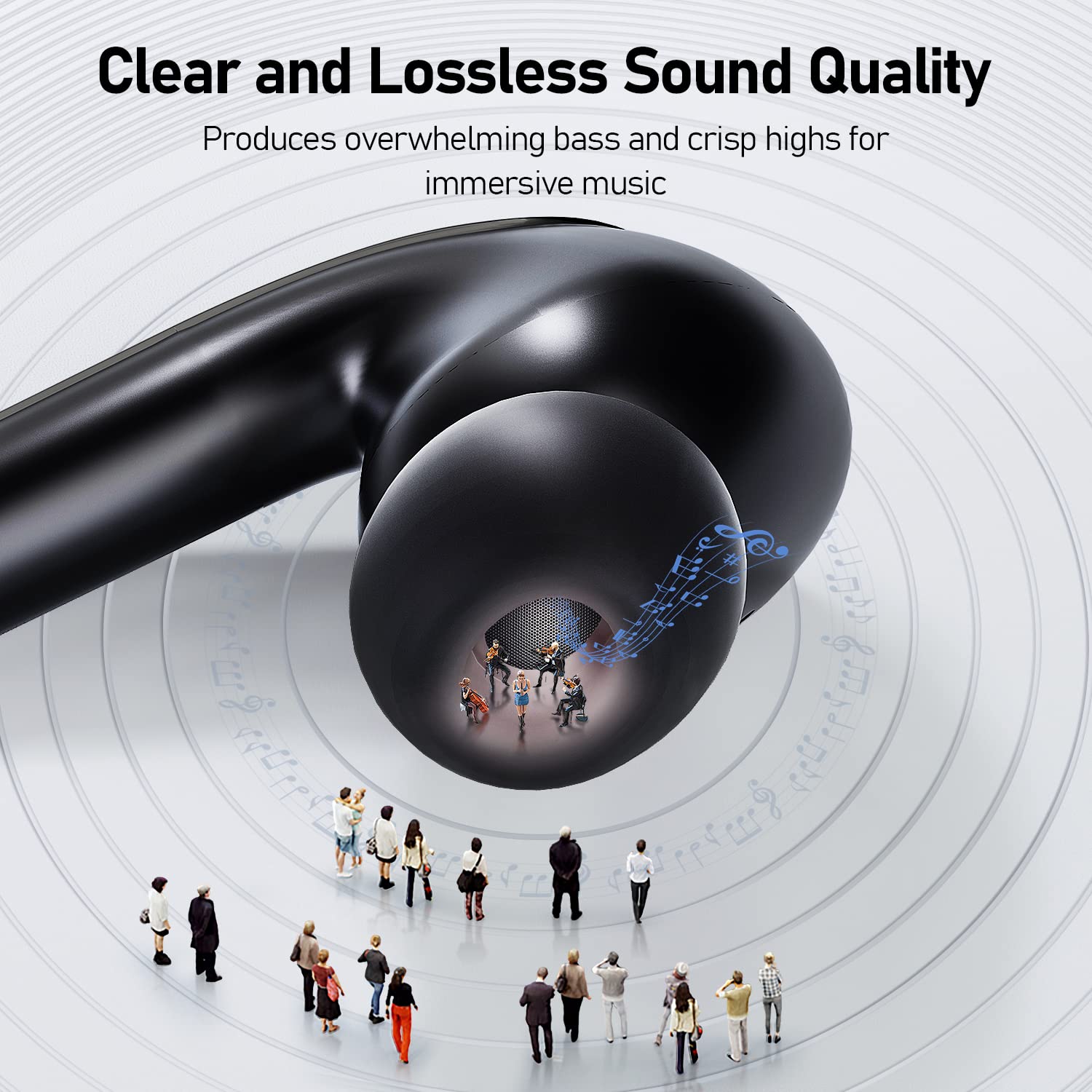 CALCINI Wireless Earbuds, Bluetooth Earbuds 5.3 with LED Power Display Charging Case (SkyBlue)