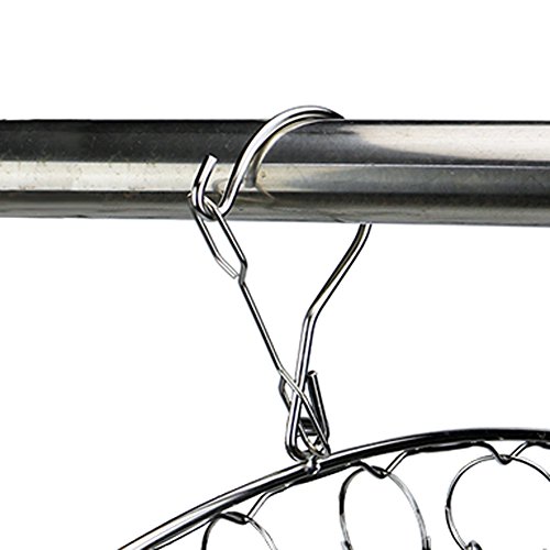 Z ZICOME 2 Pack Stainless Steel Hanging Drying Rack Clothes Hanger with 10 Clips for Drying Small Items, Socks, Underwear, Diapers, Bras, Baby Clothes, Towels, Face Masks, Gloves