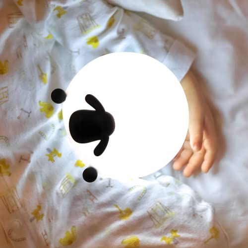 WakeCreator Cute Little Sheep Night Light for Kids with 3 Levels of Brightness Adjustment,USB-C Rechargeable LED Night Light & Tap Control,Cute Lamp,Night Lamp,Aesthetic Lamp