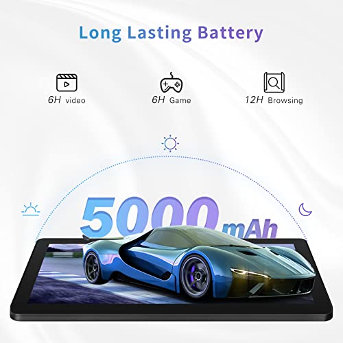 qunyiCO Android 11 Tablet 10 inch Y10 (10.1''), 2GB RAM 32GB Storage, 2MP+8MP Dual Camera, Quad-Core Processor, 1280x800 IPS HD Display Screen, Wi-Fi Bluetooth 5000mAh, GMS Certified Black