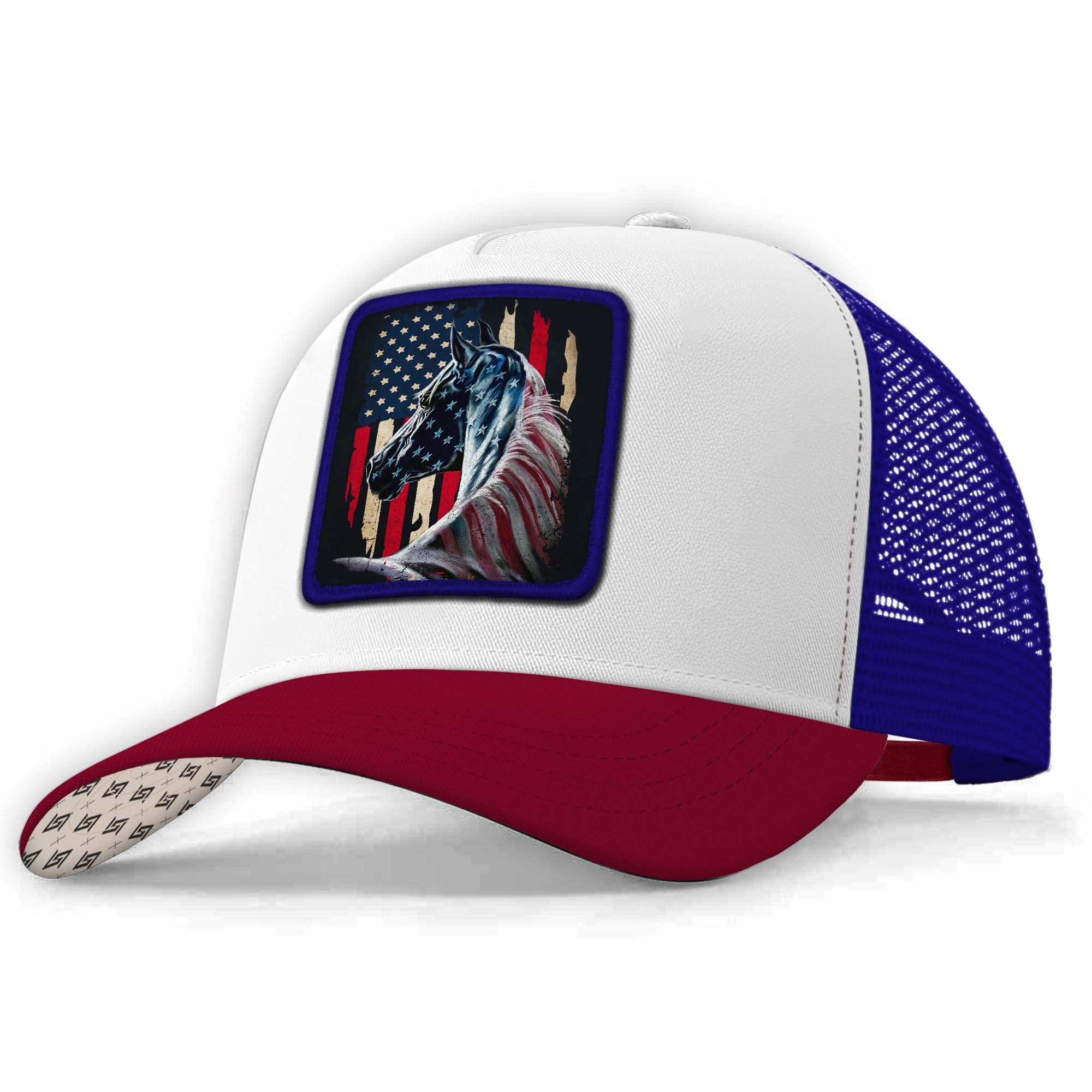 Asvance Trucker Hat - American Horse Mesh Back Baseball Cap for Mens - USA Horse Embroidered Hats - Gift for Dad
