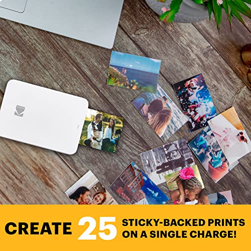 KODAK Step Slim Instant Mobile Color Photo Printer – Wirelessly Print 2x3” Photos on Zink Paper with iOS & Android Devices, White