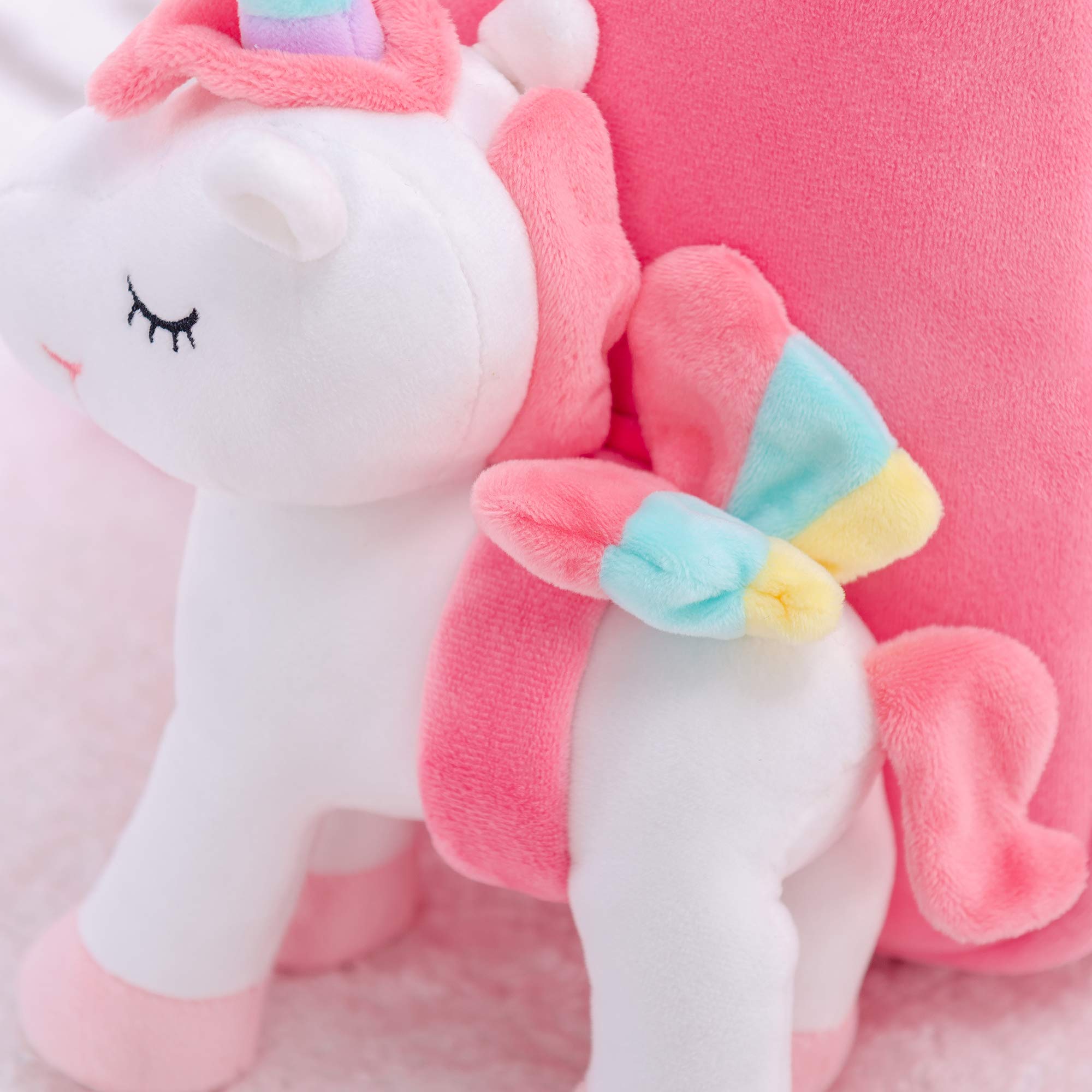 Lazada Unicorn Toddler Backpack Stuffed Unicorn Toys Kids Backpacks with Toy White 9.5"