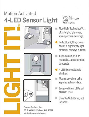 LIGHT IT! by Fulcrum, 20043-308 COB Sensor Light, White, Single Pack