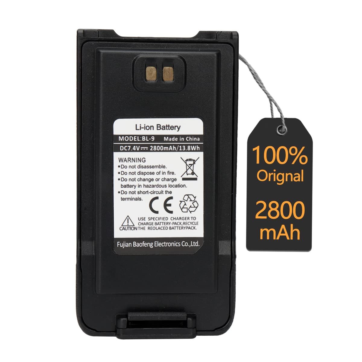 BAOFENG UV-9R Pro Battery BL-9 2800 mAh Li-ion 7.4V Replacement Two-Way Radio Battery for UV-9R Pro GMRS-9R Walkie Talkies