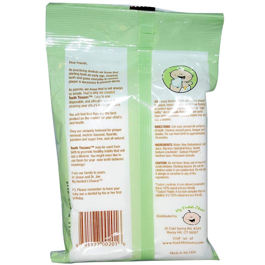 My Dentist's Choice, Dental Wipes, Baby Tooth and Gum Wipes for Baby and Toddlers - 3-Pack