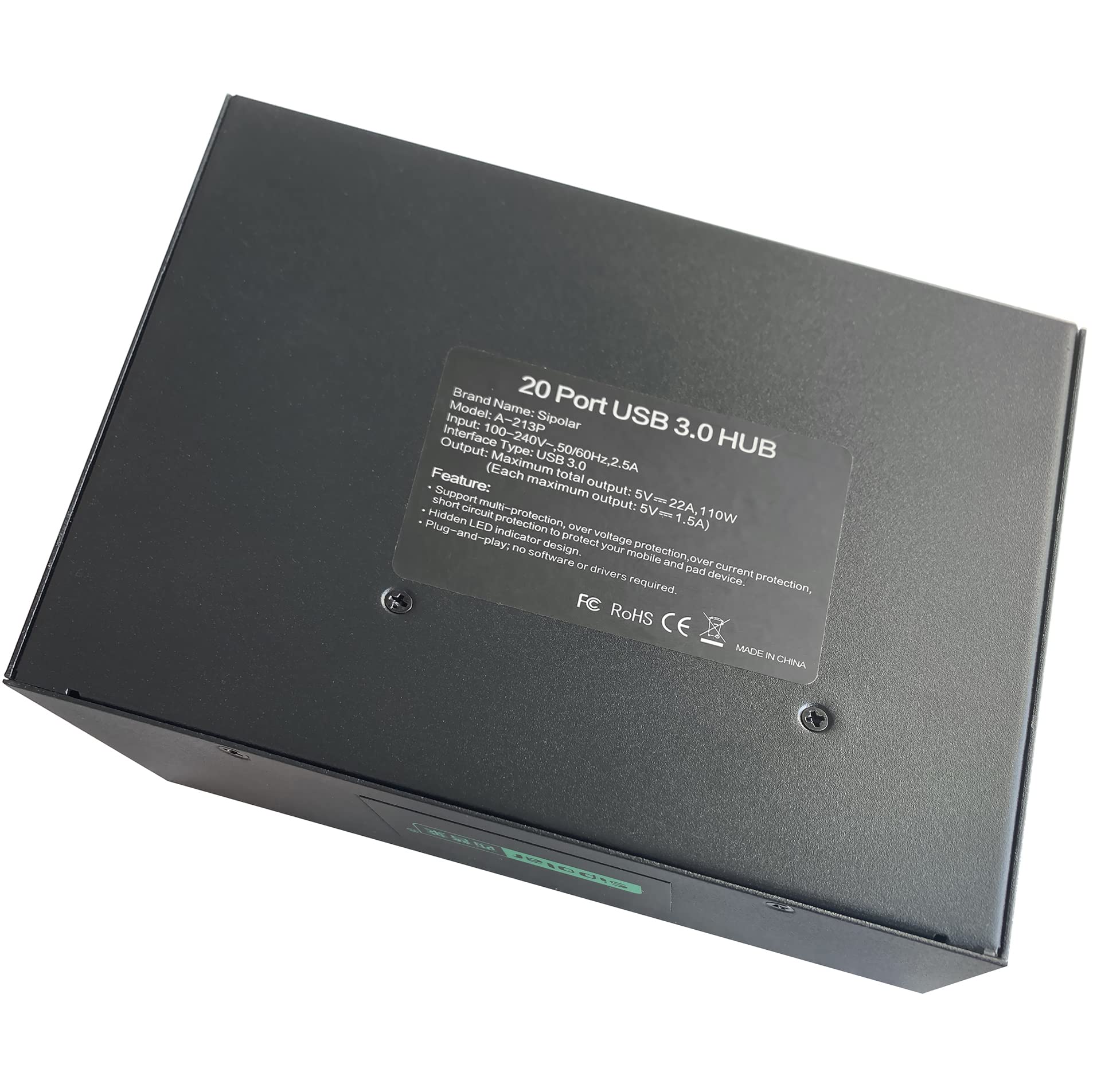 UHPPOTE A-213 Industrial Grade USB 3.0 Hub 20 Port High Speed Data Transfer