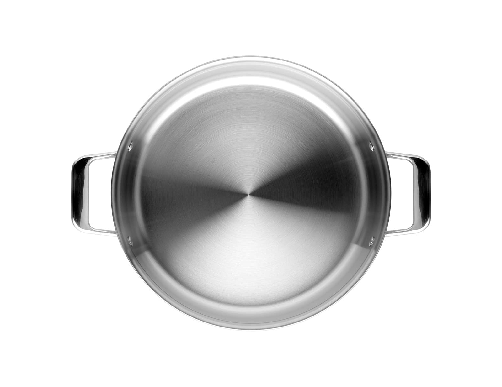 Misen 6 Quart Stainless Steel Rondeau Pot with Lid - 5-Ply Steel Braiser Pan with Handles